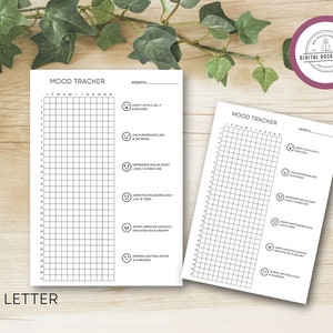 Mood Tracker Printable A Year in Pixels Mood Journal Emotion Tracker ...