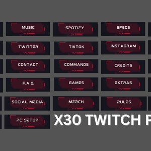 Premium Black and Red Neon Twitch Stream Package Streamer Graphics ...