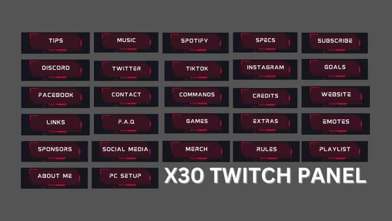 Premium Black and Red Neon Twitch Stream Package Streamer Graphics ...