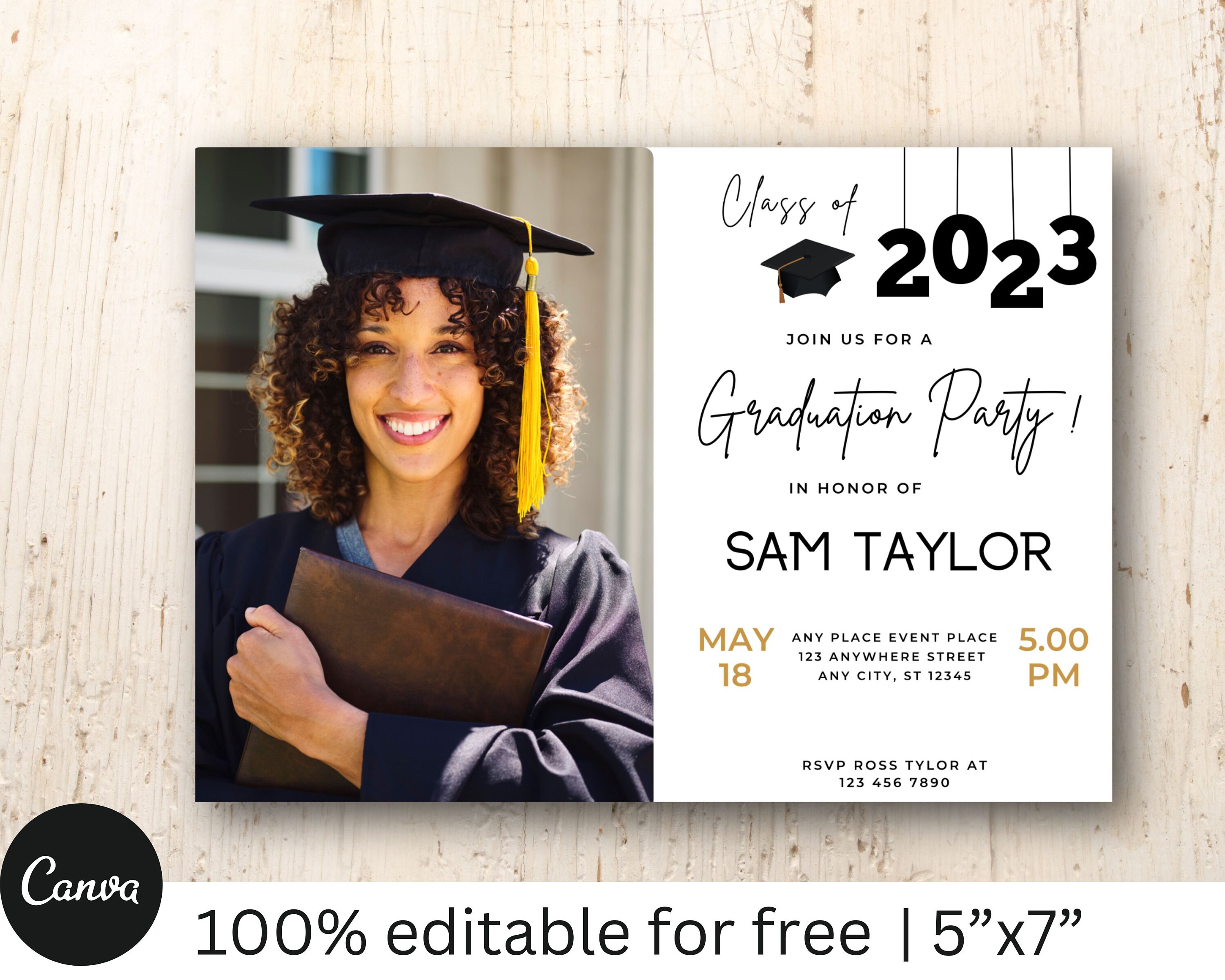 Editable Graduation Party Invitation Template With Photos | Instant ...