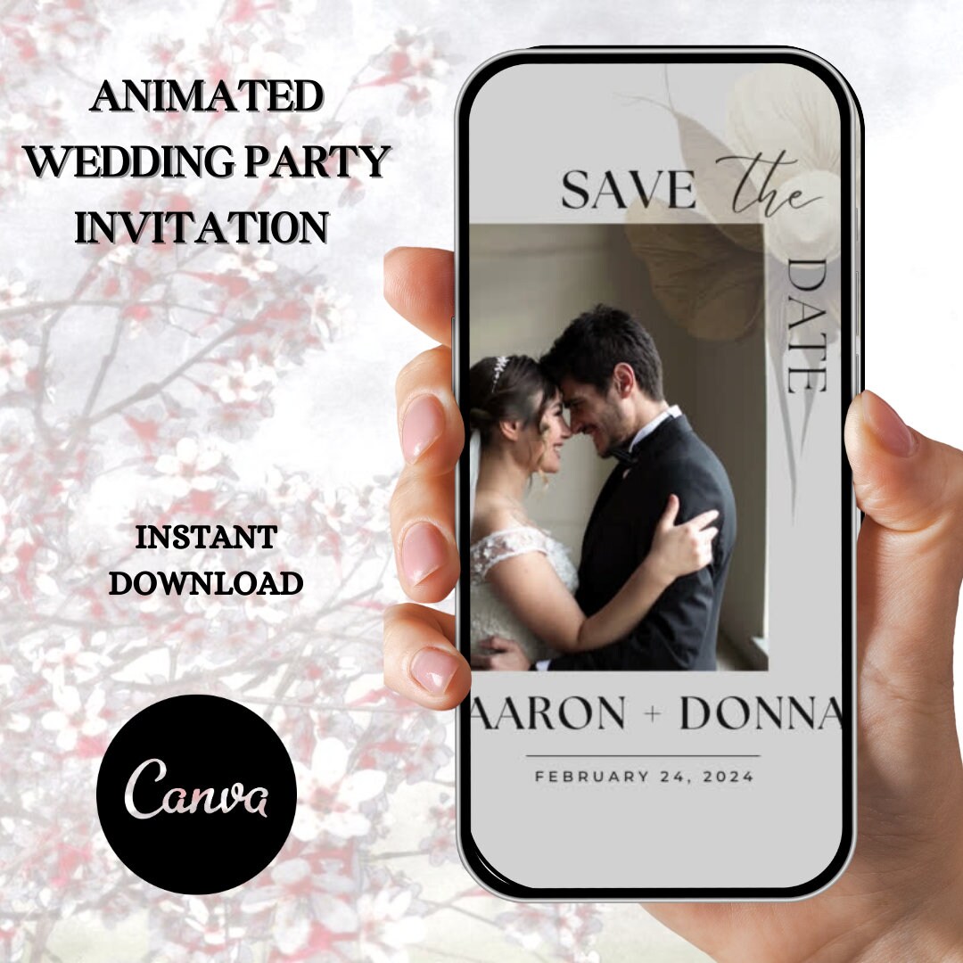 Canva Wedding Invitation - Animated Video Template - Customizable ...