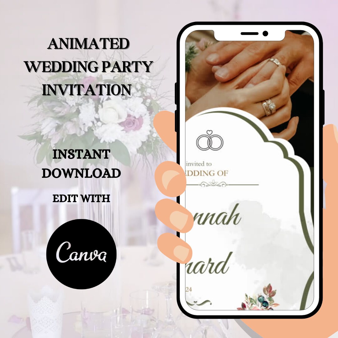 Animated Wedding Video Invitation Template - Digital Phone SMS Text ...