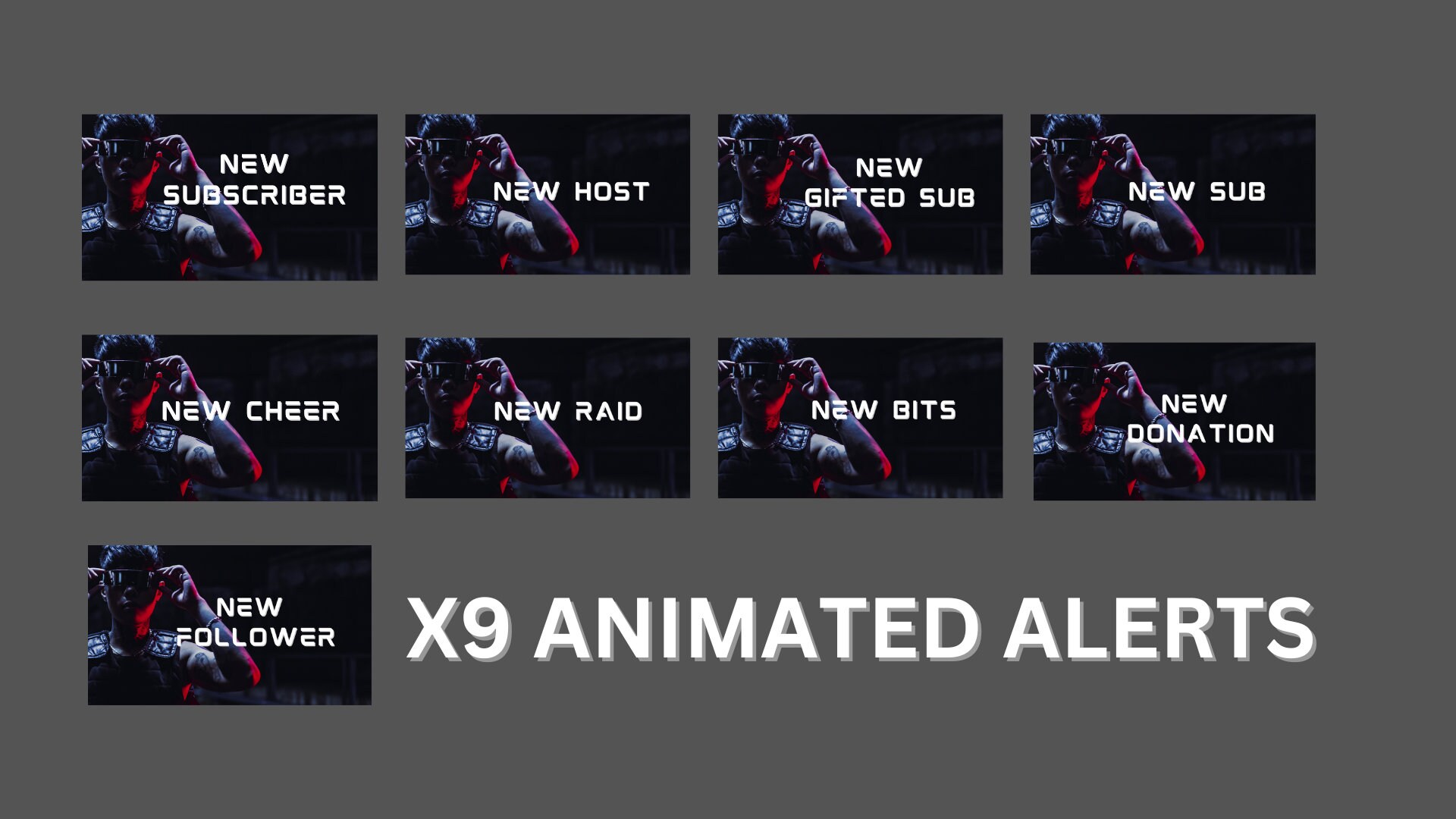 Premium Black and Red Neon Twitch Stream Package Streamer Graphics ...