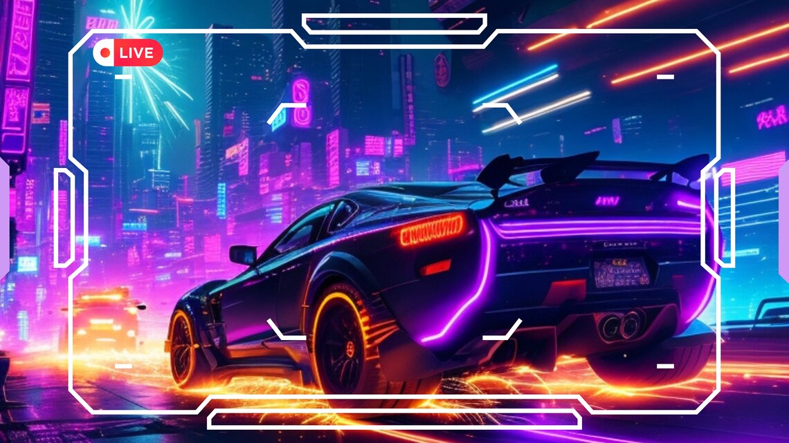 Eye-catching Neon Sci-fi Twitch Webcam Overlay Elevate Your Stream With ...