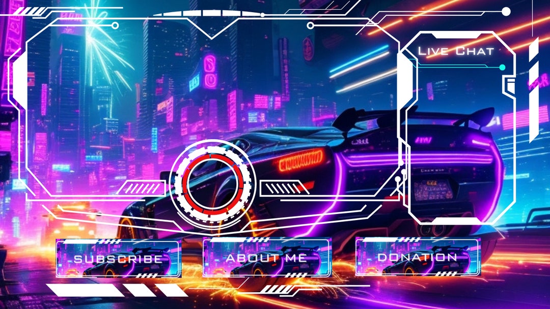 Neon Sci Fi Stream Package - Futuristic Overlays, Panels, Alerts, and ...