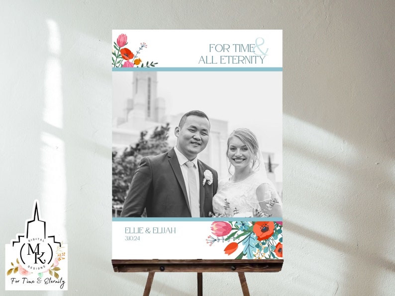 Editable Wedding Day Poster - Ellie Set, LDS - Mr. and Mrs. Photo Signs ...