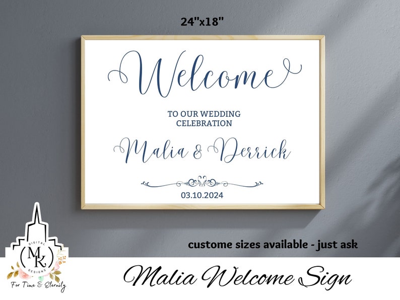 Editable Wedding Welcome Sign Malia Set, Customize, Download, You Print ...