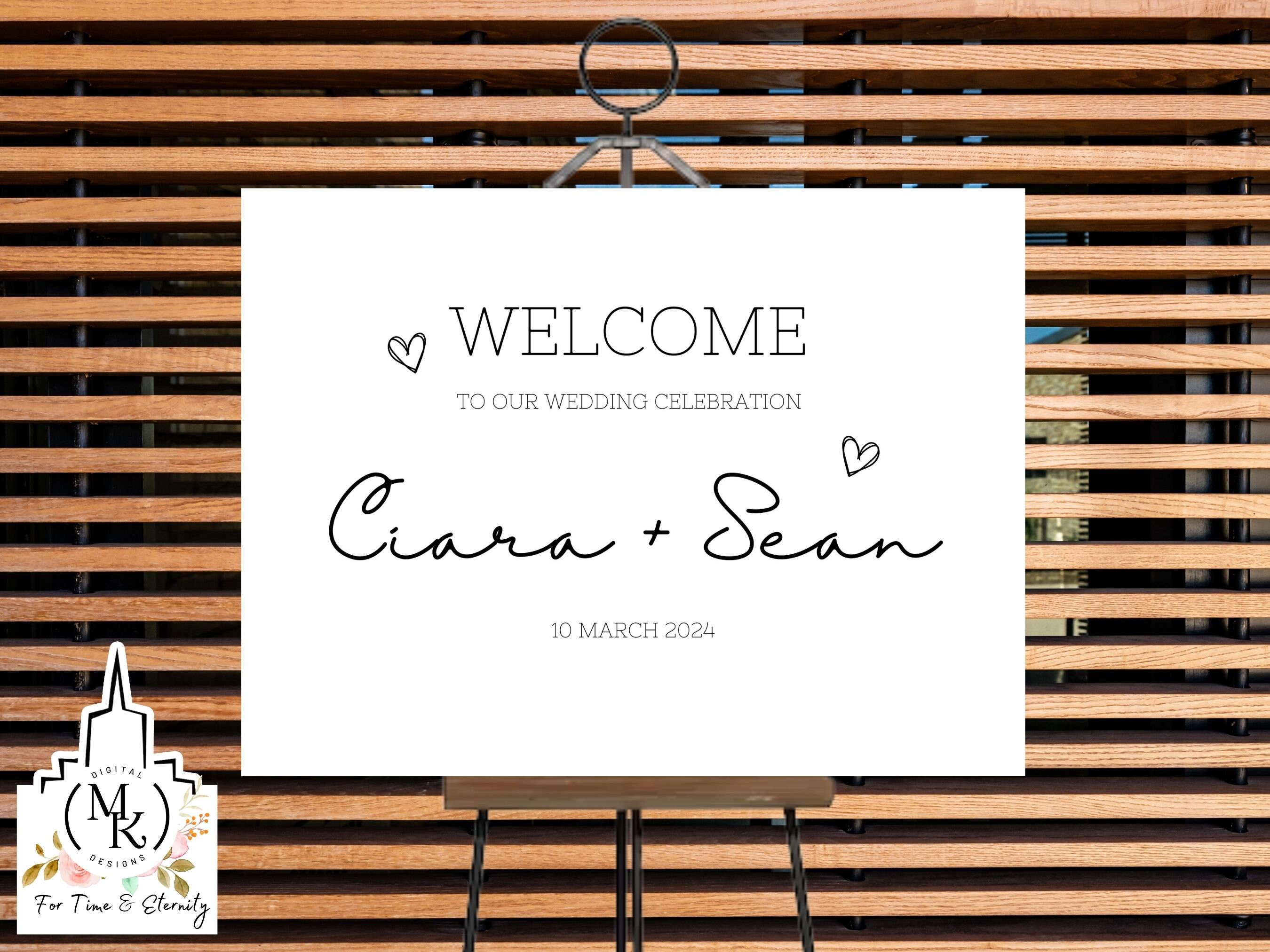 Editable Wedding Welcome Sign - Ciara Set, Monochrome, Customize ...