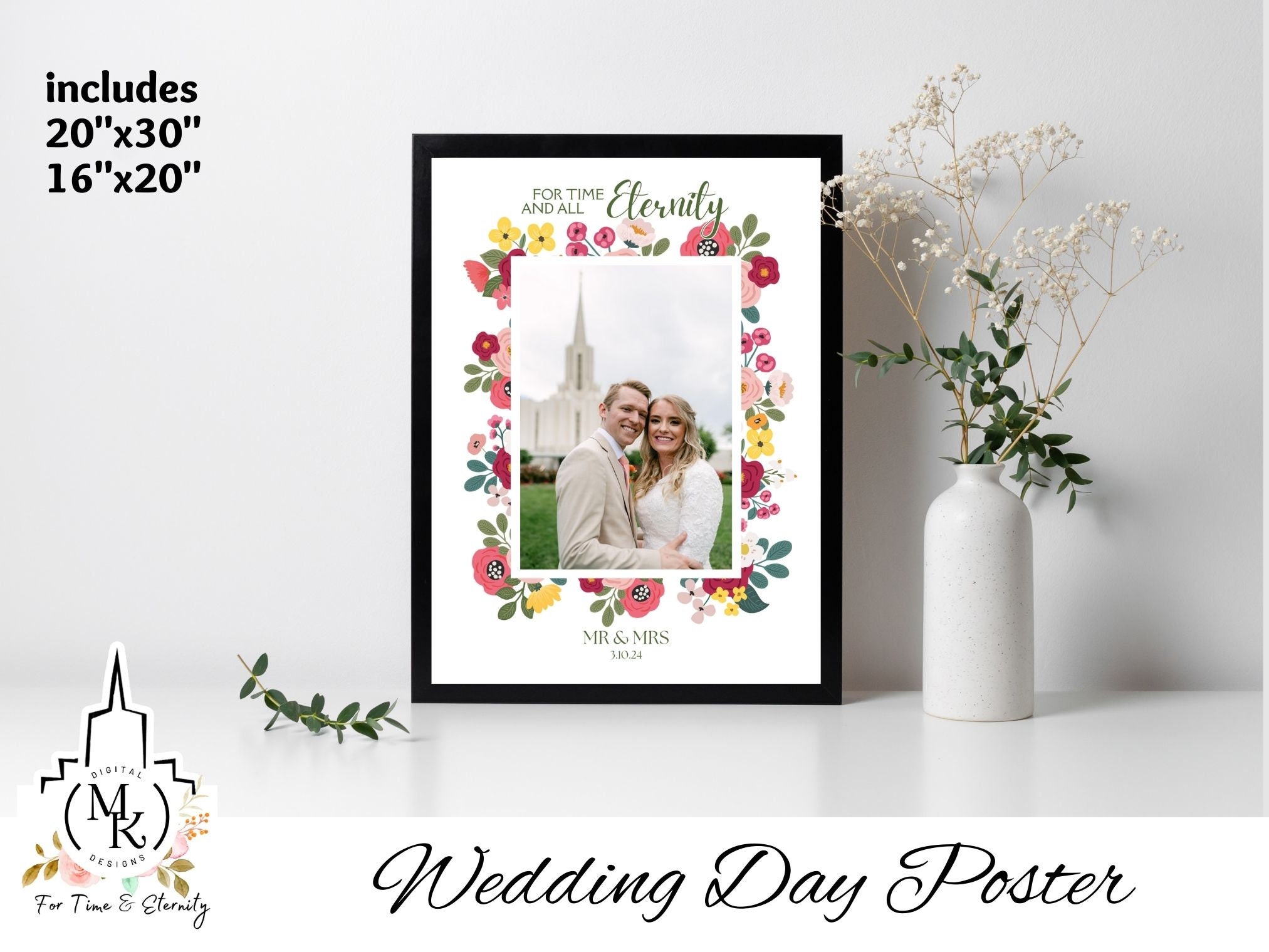Editable Wedding Day Poster - Brittani Set, LDS - Mr. and Mrs. Photo ...