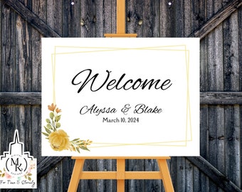 Editable Wedding Welcome Sign - Jaide Set, Timeline Poster, Monochrome ...