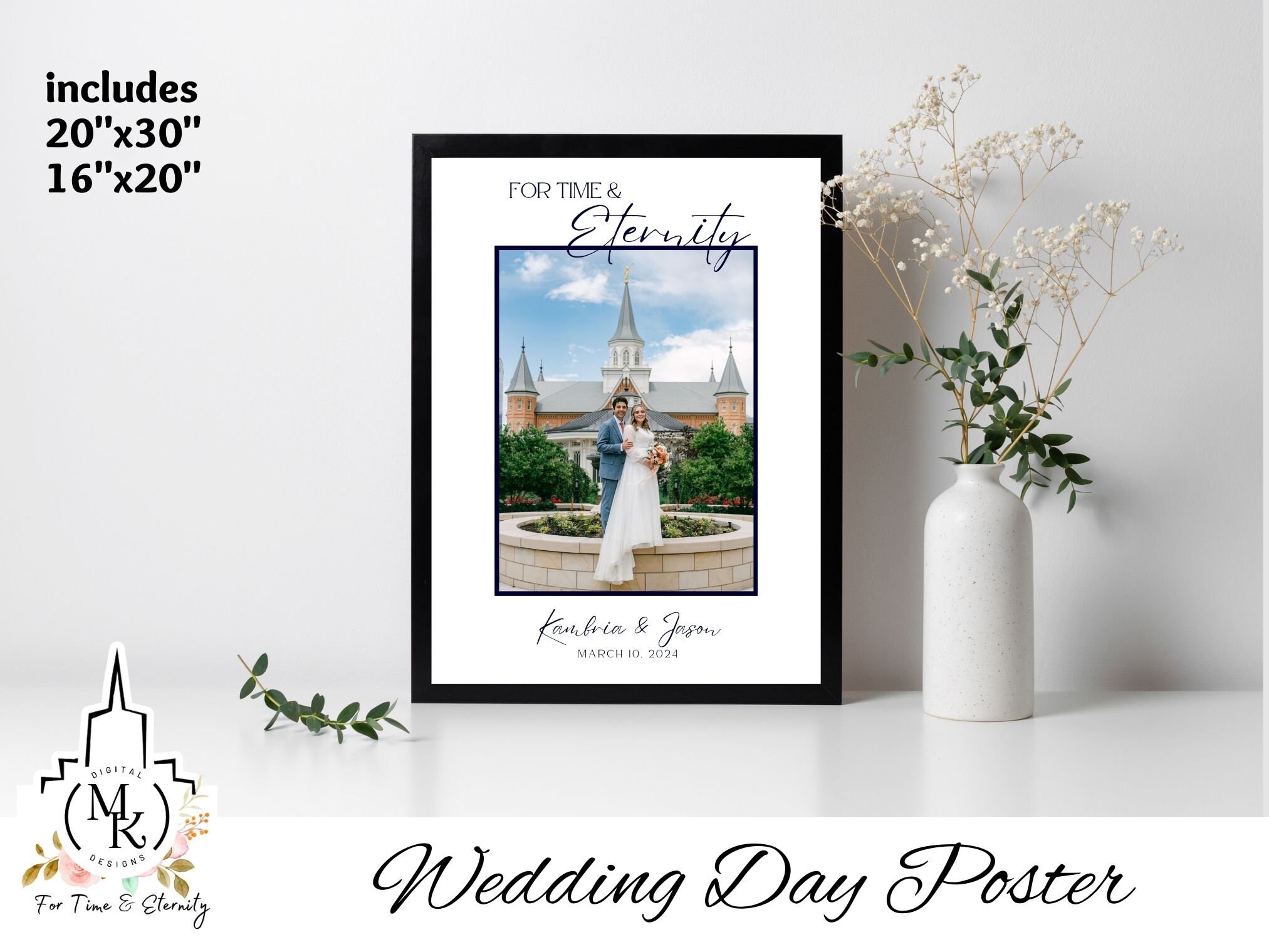 Editable Wedding Day Poster - Kambria Set, LDS - Mr. and Mrs. Photo ...