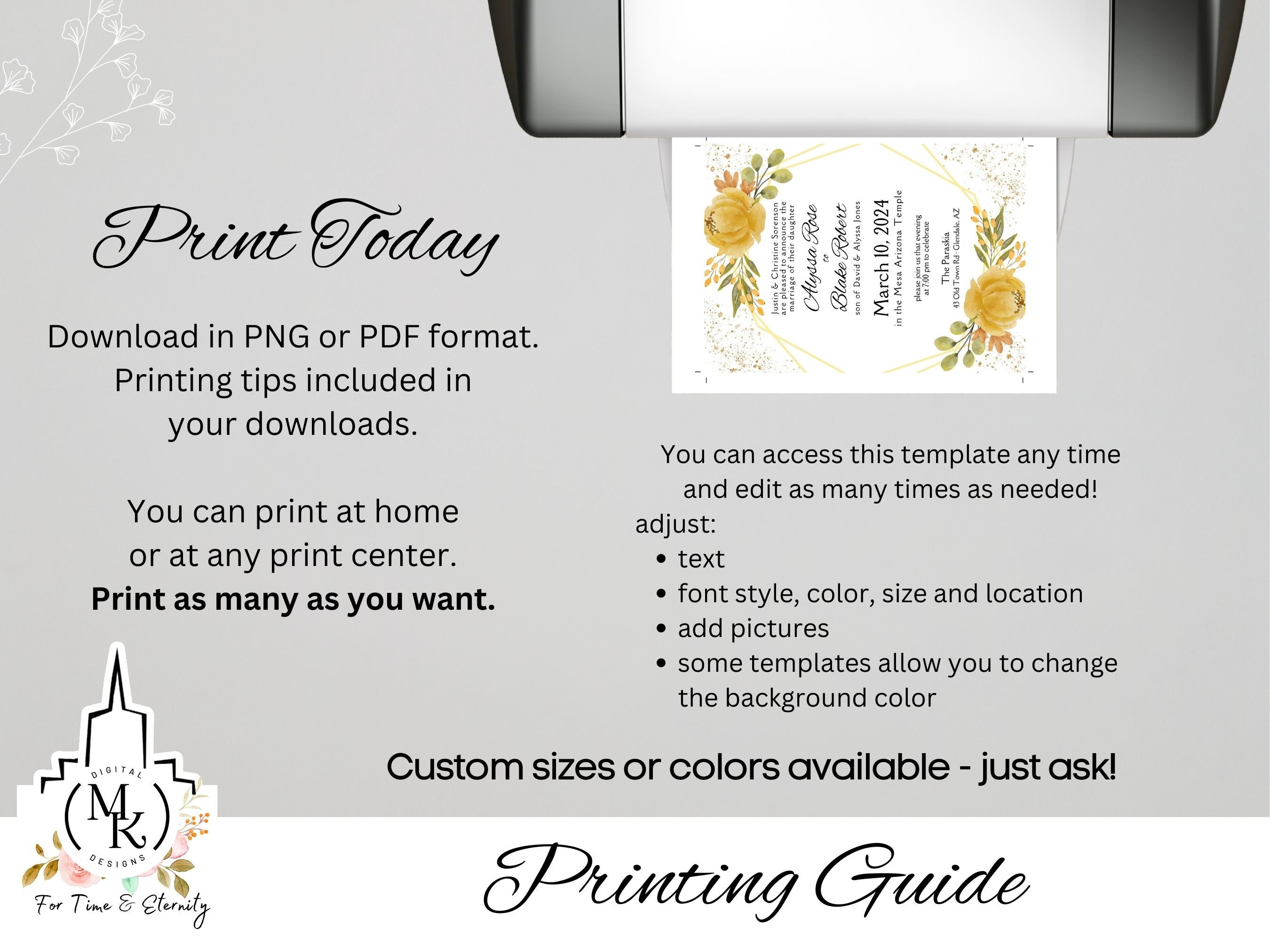 LDS Wedding Invitation - Alyssa Set, Temple Marriage Announcement and ...