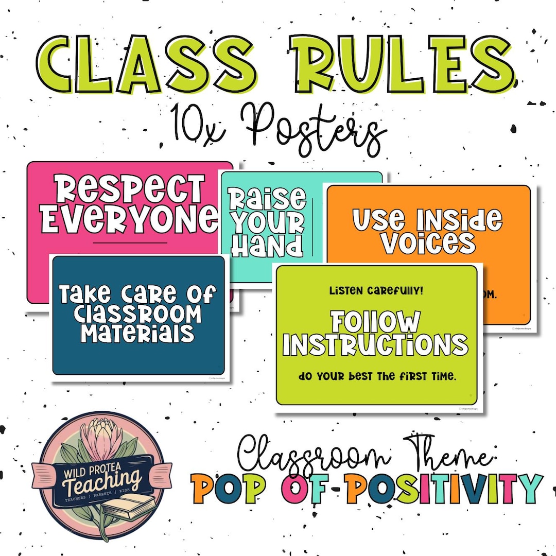 Classroom Rules Poster for Behaviour Management Printable Visual for ...