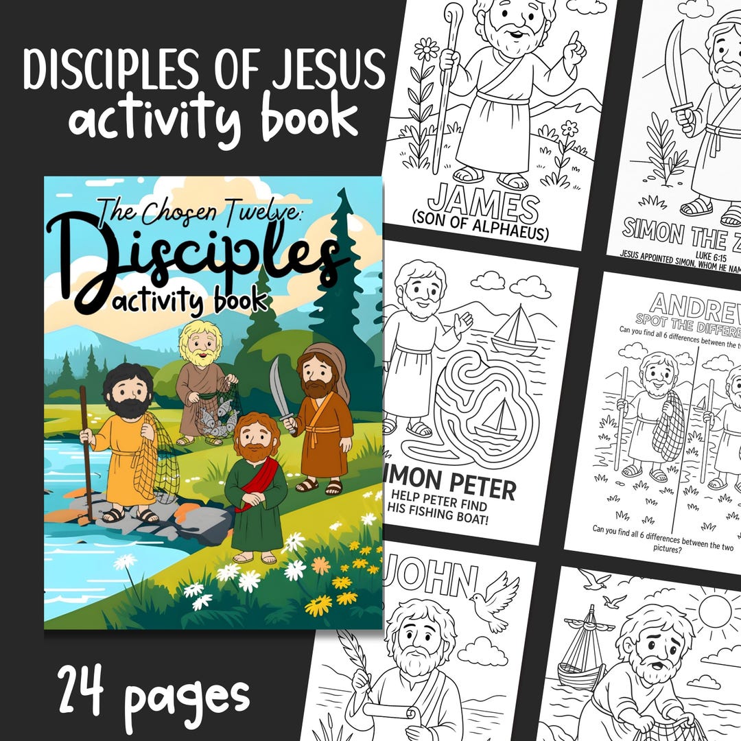 12 Apostles of Jesus Coloring & Activity Book | Printable Bible ...