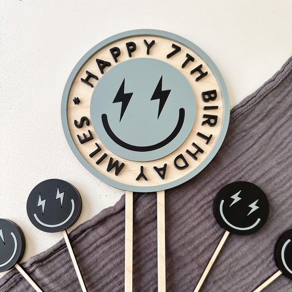 Lightning Bolts Cake Topper - Etsy