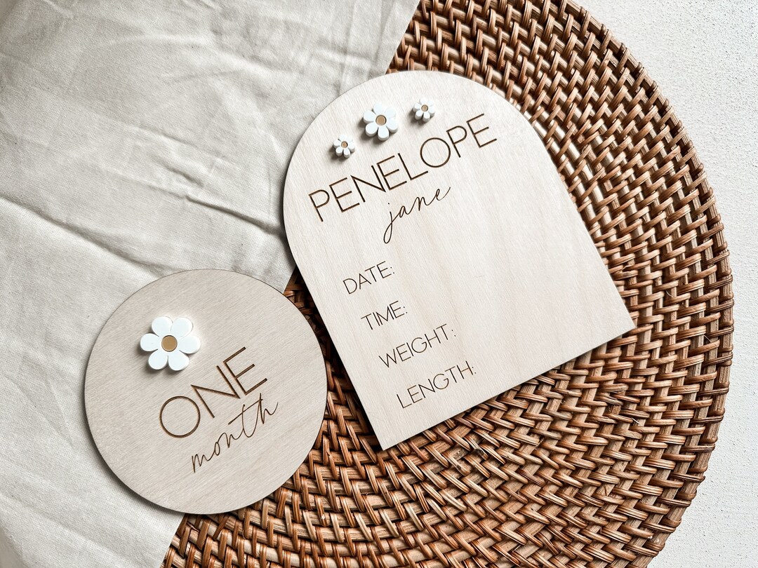Daisy Birth Announcement Sign | Name Announcement Sign | Newborn Photo ...