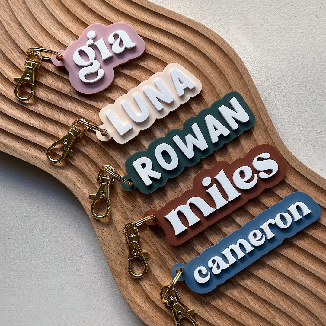 Personalized Backpack Keychain Custom Name Tag for Back to School ...