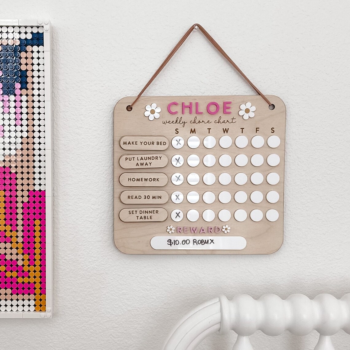 Custom Chore Chart for Kids | Weekly to Do List | Interchangeable Sign ...