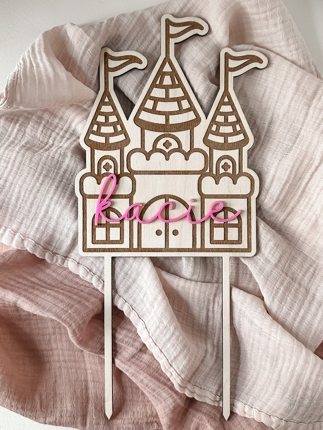 Princess Castle Cake Topper - Personalized Princess Birthday Party ...