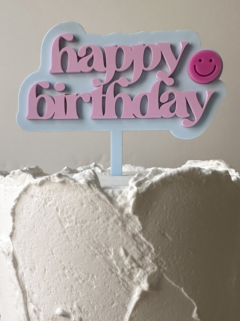 Smiley Happy Face Cake Topper Customize the Colors - Etsy