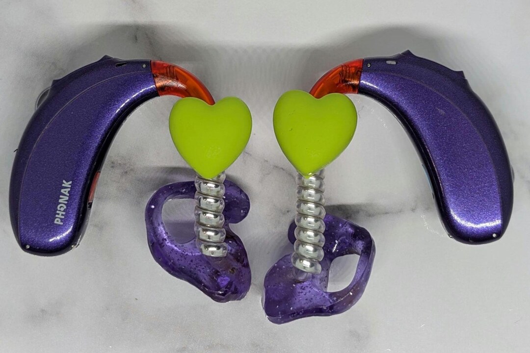 Green Heart Hearing Aid/cochlear Implant Charms - Etsy