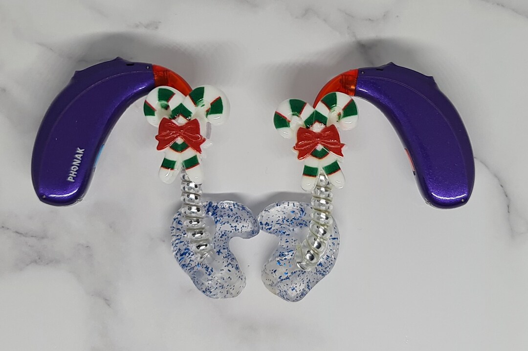 Candy Cane Hearing Aid/cochlear Implant Charms - Etsy