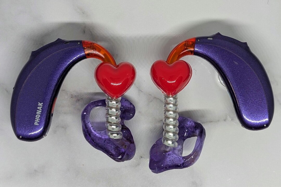 Red Heart Hearing Aid/cochlear Implant Charms - Etsy
