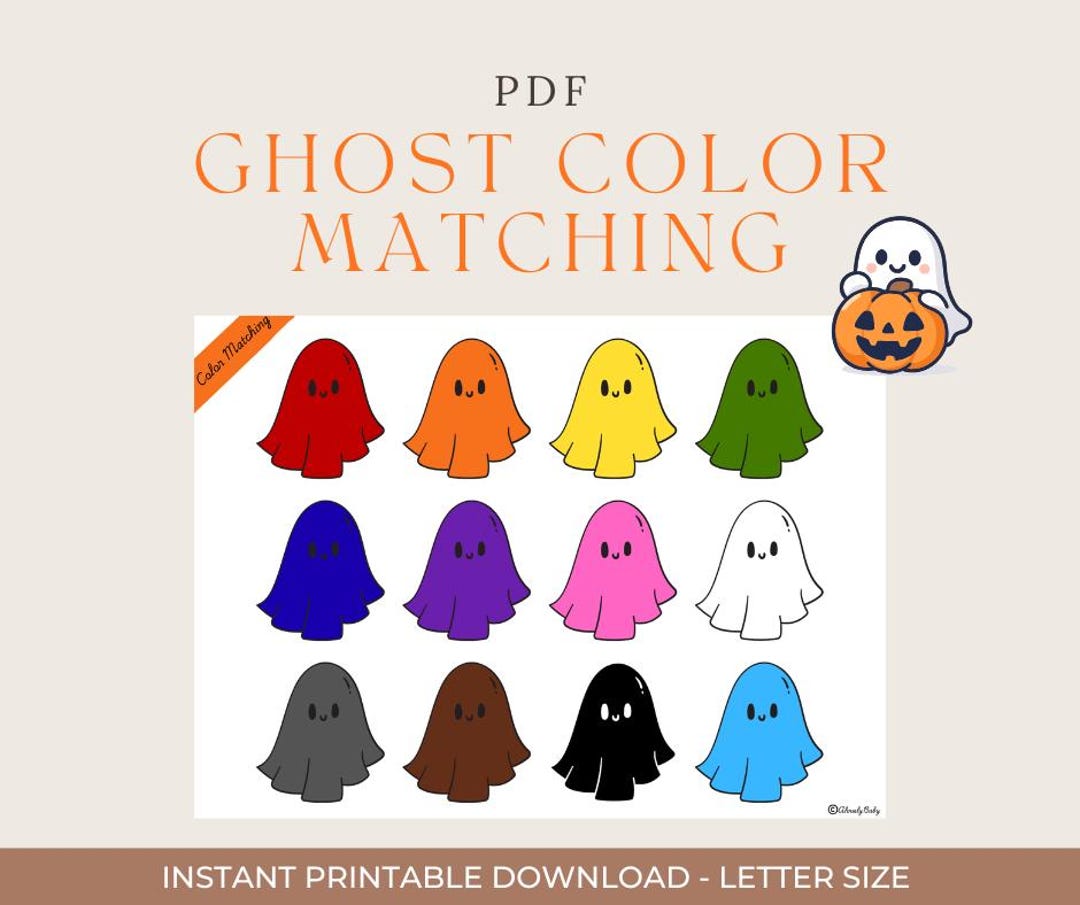 Ghost Color Matching Printable | Halloween Toddler Activity | Preschool ...
