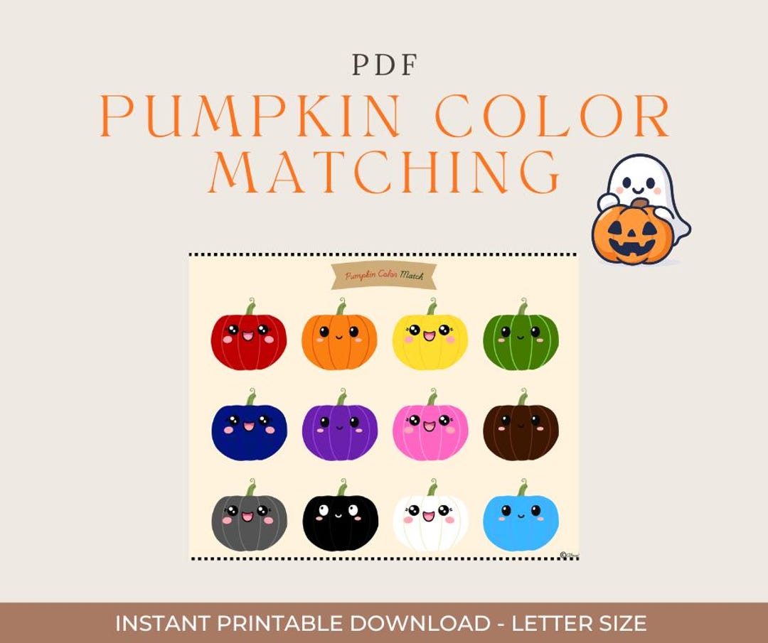 Pumpkin Color Matching Printable | Fall Toddler Activity | Preschool ...