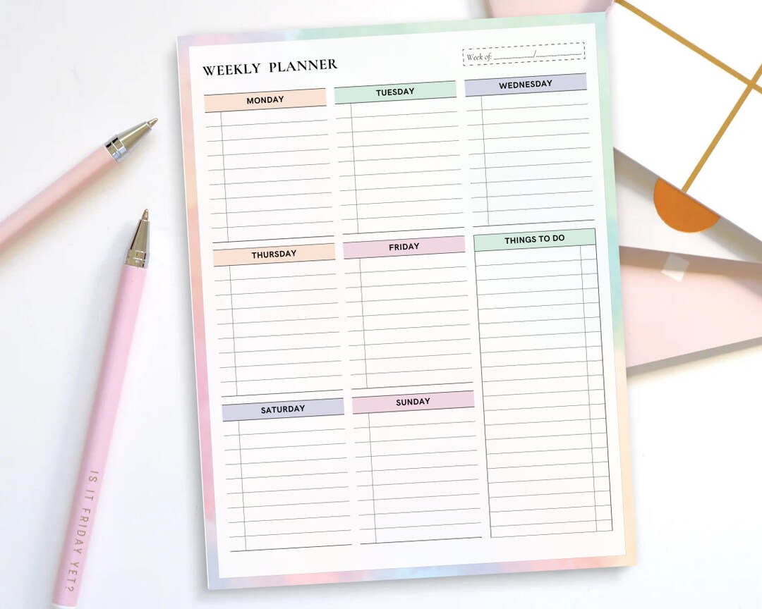 Weekly Planner Printable Editable CANVA Planner Template Personalized ...