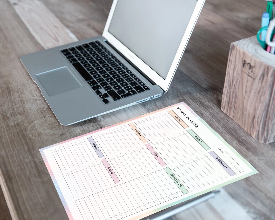 Weekly Planner Printable Editable CANVA Planner Template Personalized ...