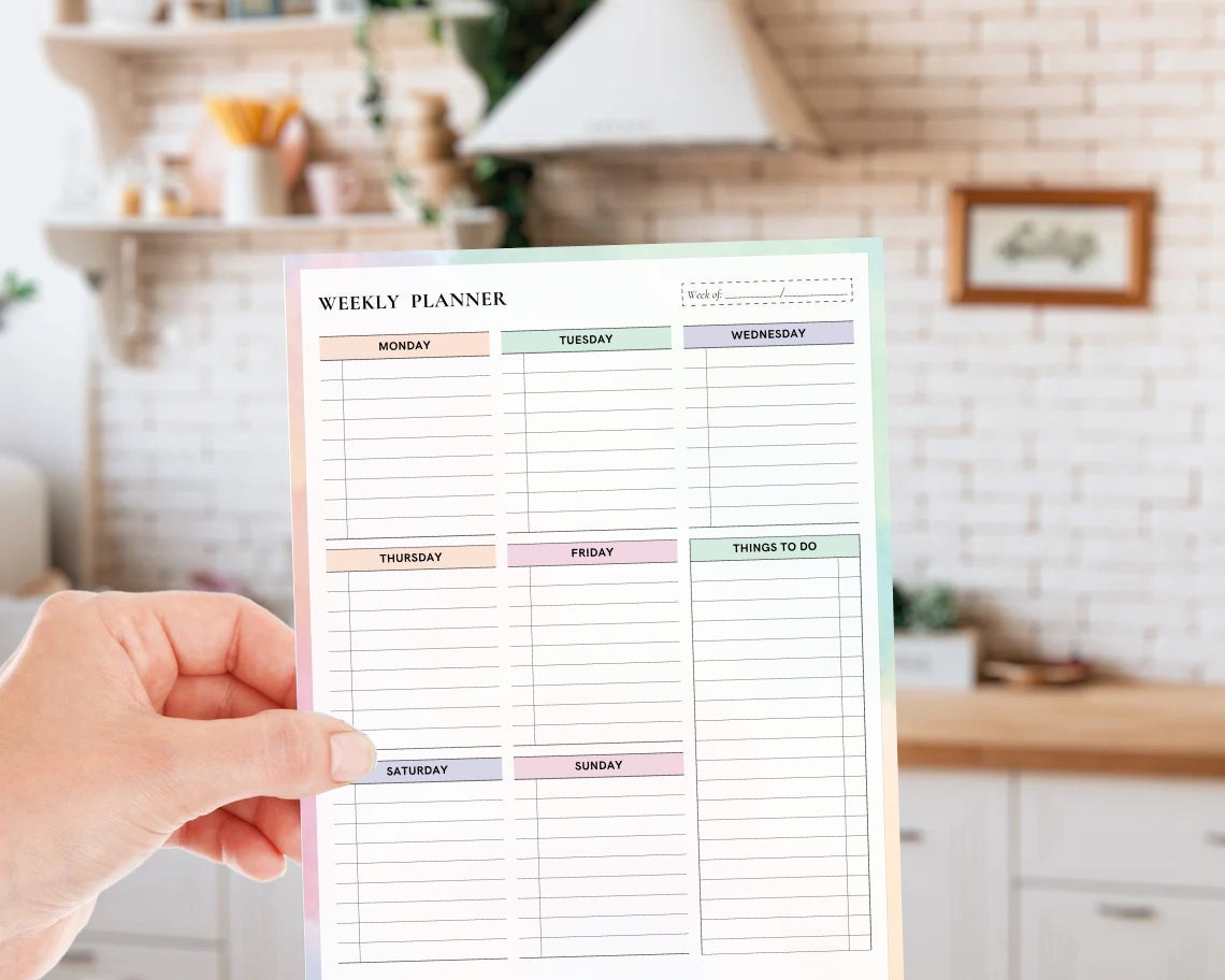 Weekly Planner Printable Editable CANVA Planner Template Personalized ...