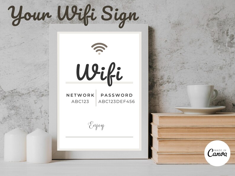 Wifi Sign Welcome Sign Wifi Network Password Sign Minimalist - Etsy