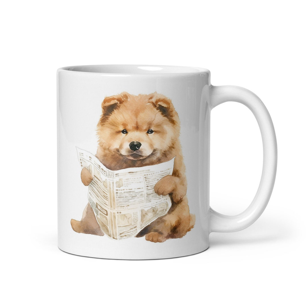 A Chow Chow Reading a Newspaper, Chow Chow Coffee Mug, Chow Chow Mug - Etsy