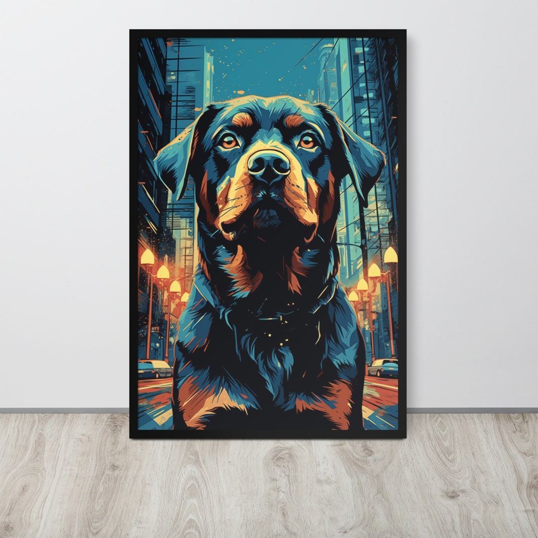 Rottweiler Poster Rottweiler Canva Rottweiler Wall Art - Etsy
