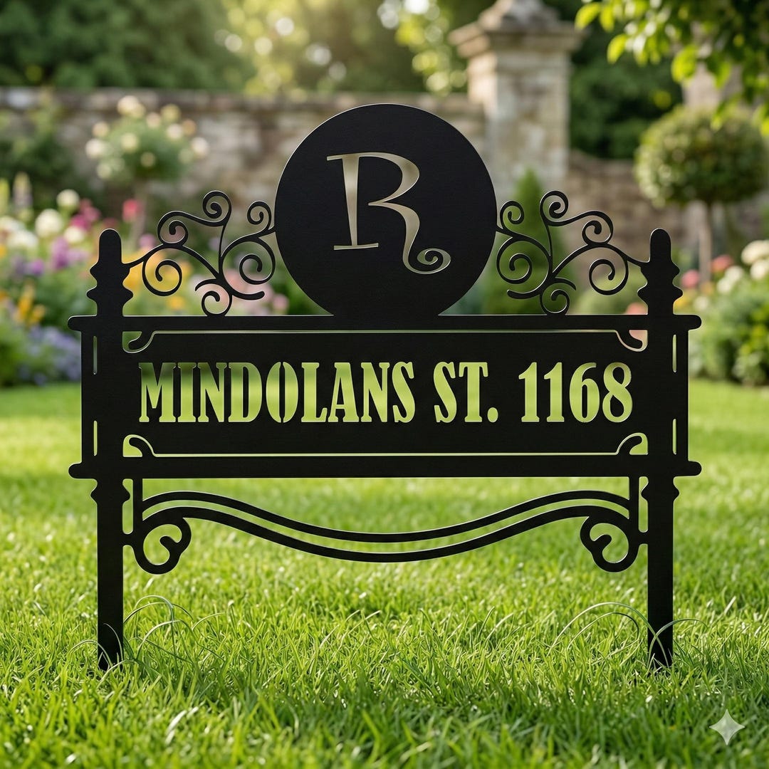 Custom Metal Address Sign: Outdoor Garden Decor (personalized Numbers ...
