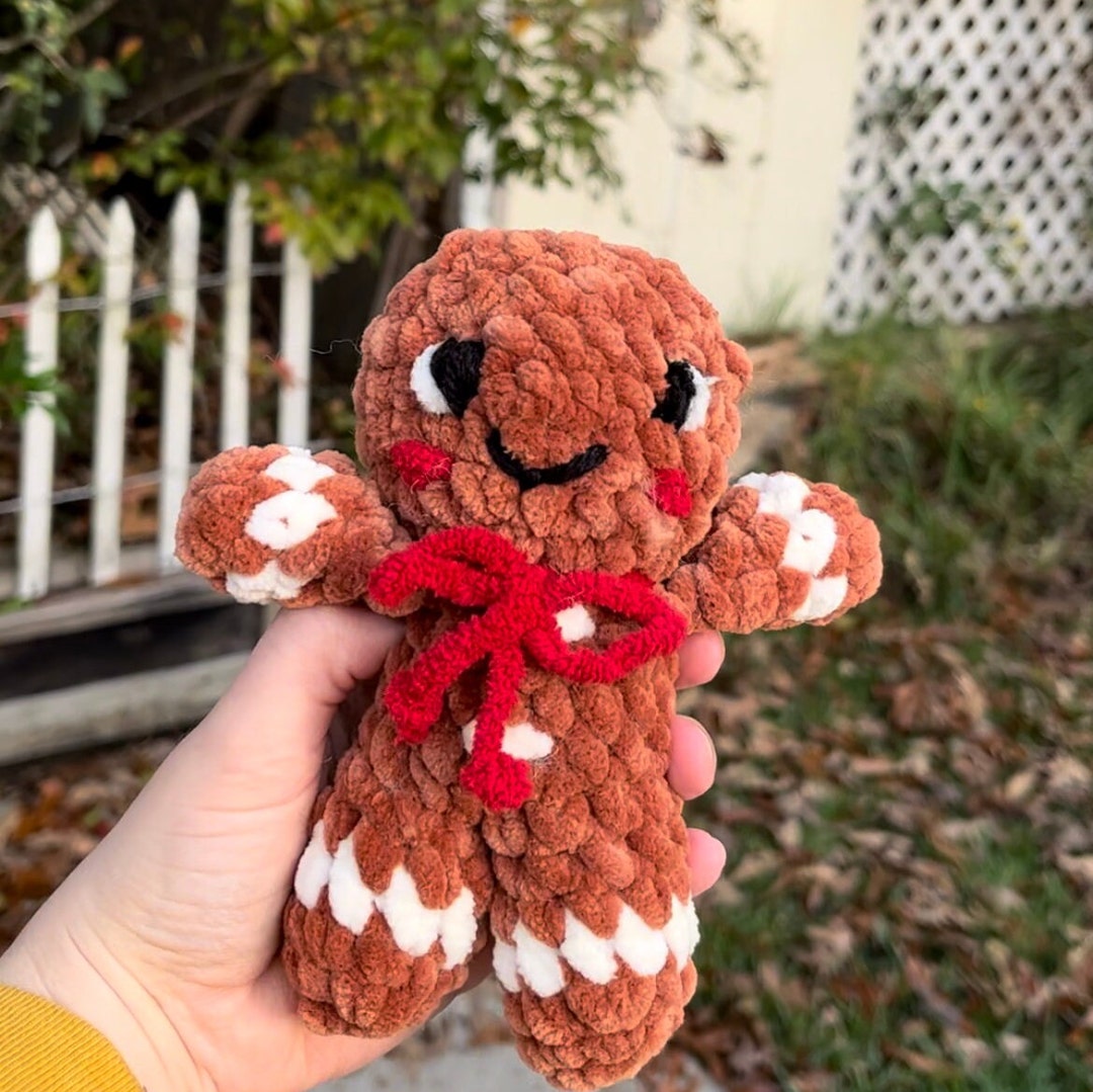 Gingerbread Man Crochet Christmas Plushie Amigurumi Stocking Stuffer ...