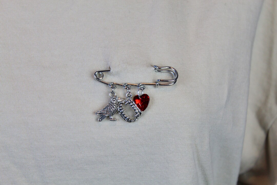 Vampire Brooch, Damon Salvatore Brooch, Safety Pin Brooch, Kilt Pin ...