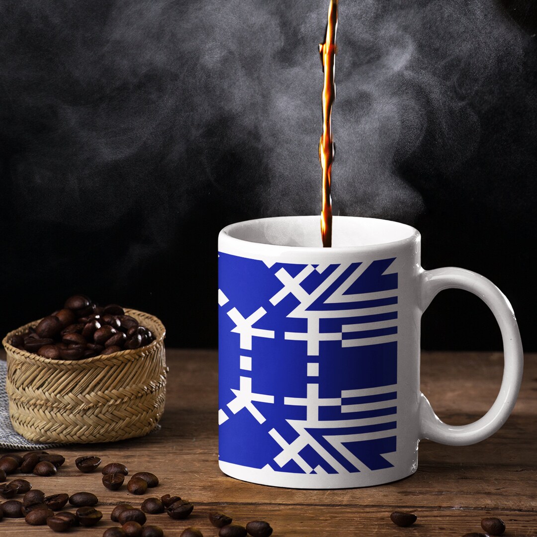Greece Flag National Colours Themed Funky Mug, Greece Lover Gift ...