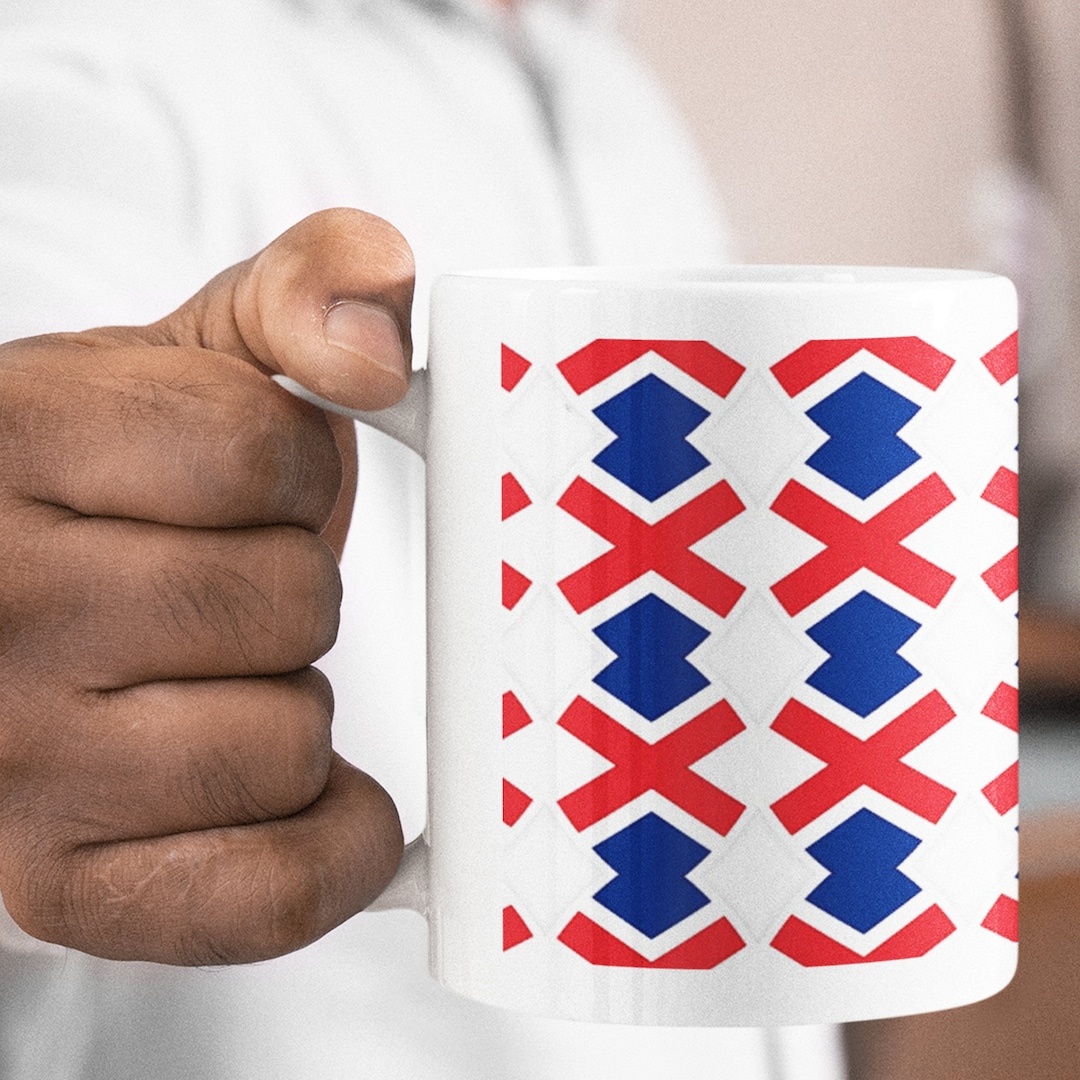 Great Britain Flag Colours Themed Funky Mug, Unique Union Jack Design ...