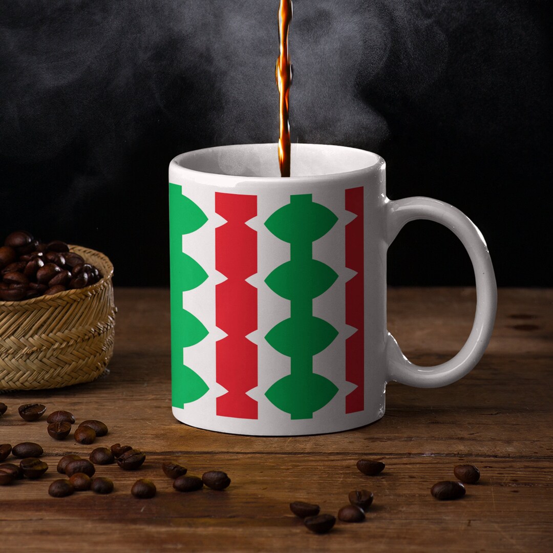 Italy Flag Colours Funky Mug, Unique Il Tricolore Design Gift for Flag ...