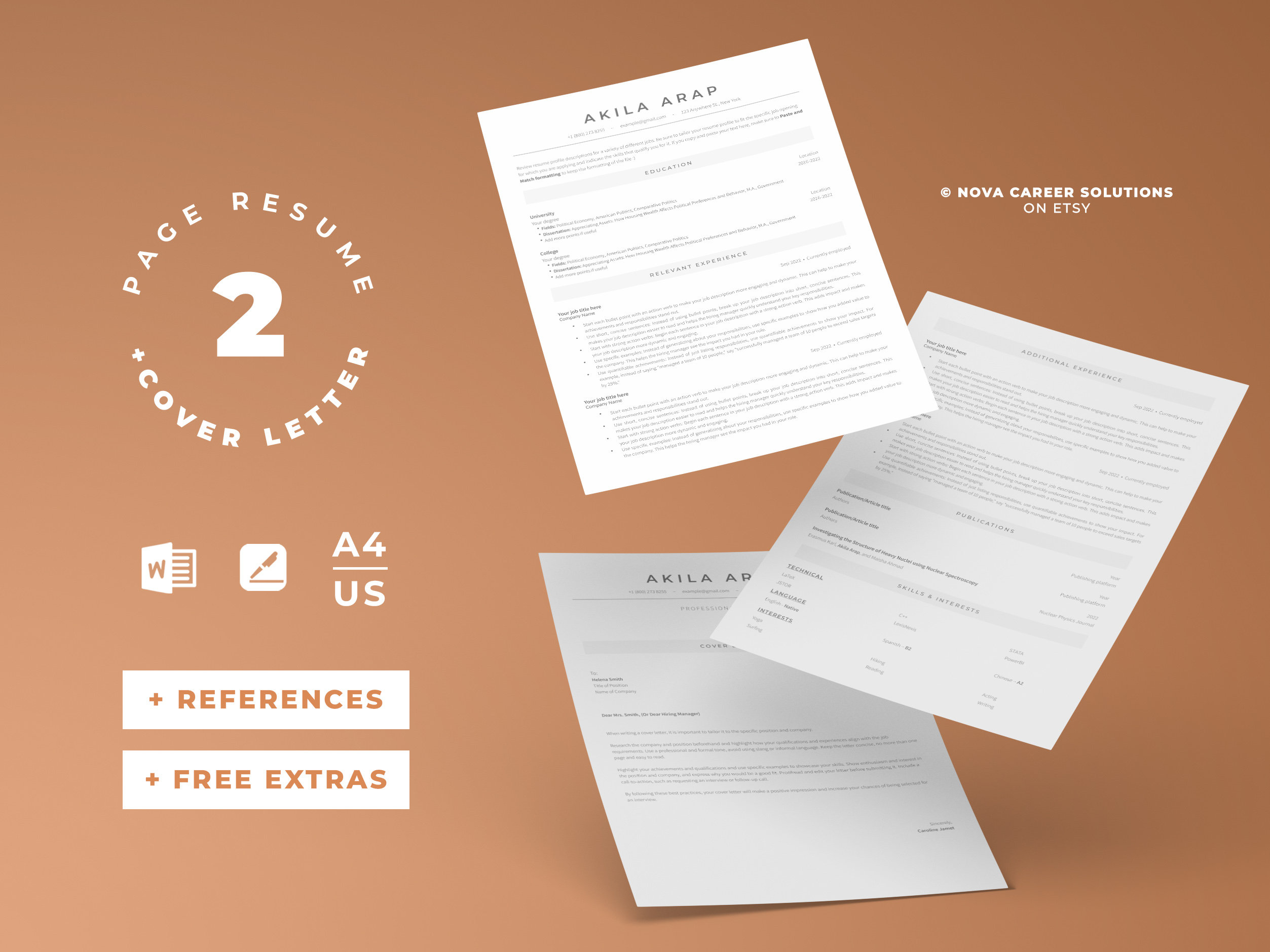 Simple Harvard Resume Template, Professional Resume Template, Easy and ...