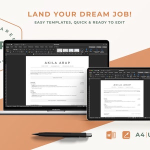 Simple Harvard Resume Template, Professional Resume Template, Easy and ...