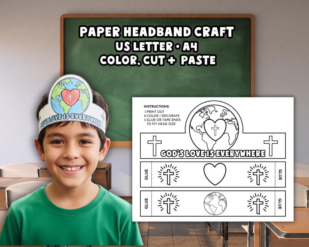 Kids Bible Craft: God's Love is Everywhere Coloring Paper Crown ...