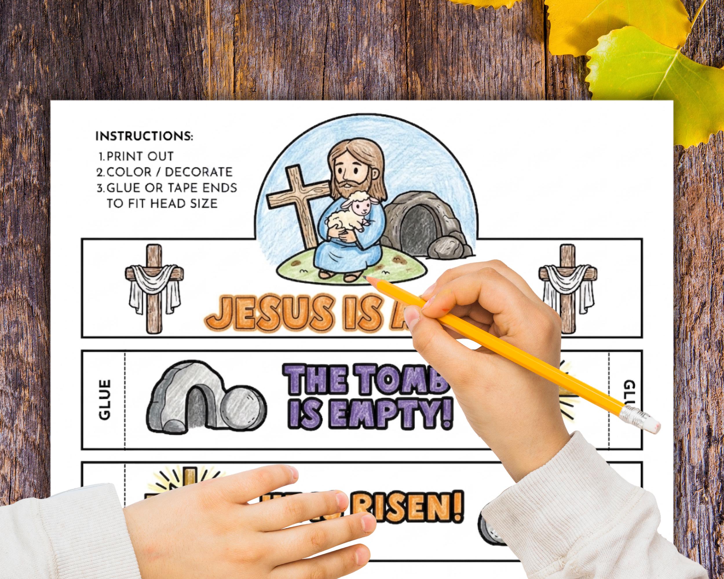 Jesus is Alive Easter Sunday School Craft: He is Risen Jesus ...