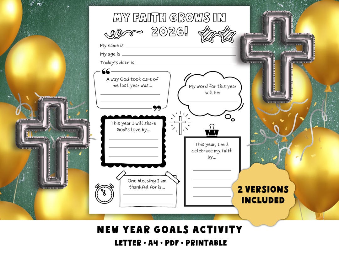 New Years Craft: Sunday School Lesson New Year's 2026 Worksheet ...