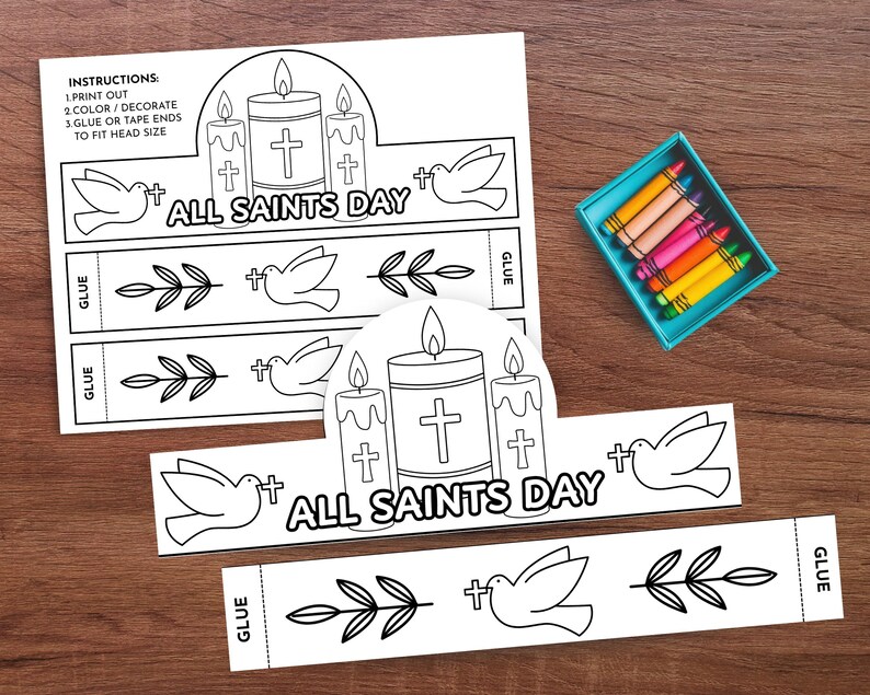 All Saints Day Craft: Sunday School Paper Crown Headband, Bible Study ...