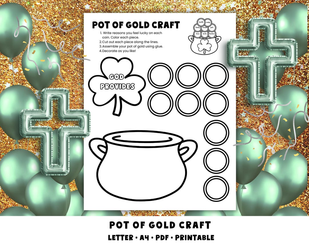 Sunday School St Patrick's Day Craft: Pot of Gold Gratitude Activity ...