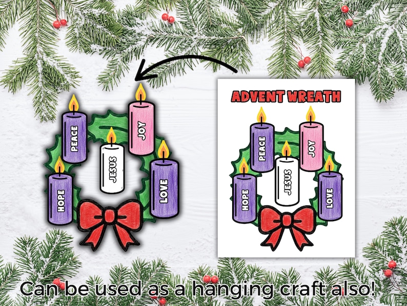 Sunday School Advent Wreath Paper Craft: Advent Bible Craft, Christmas ...