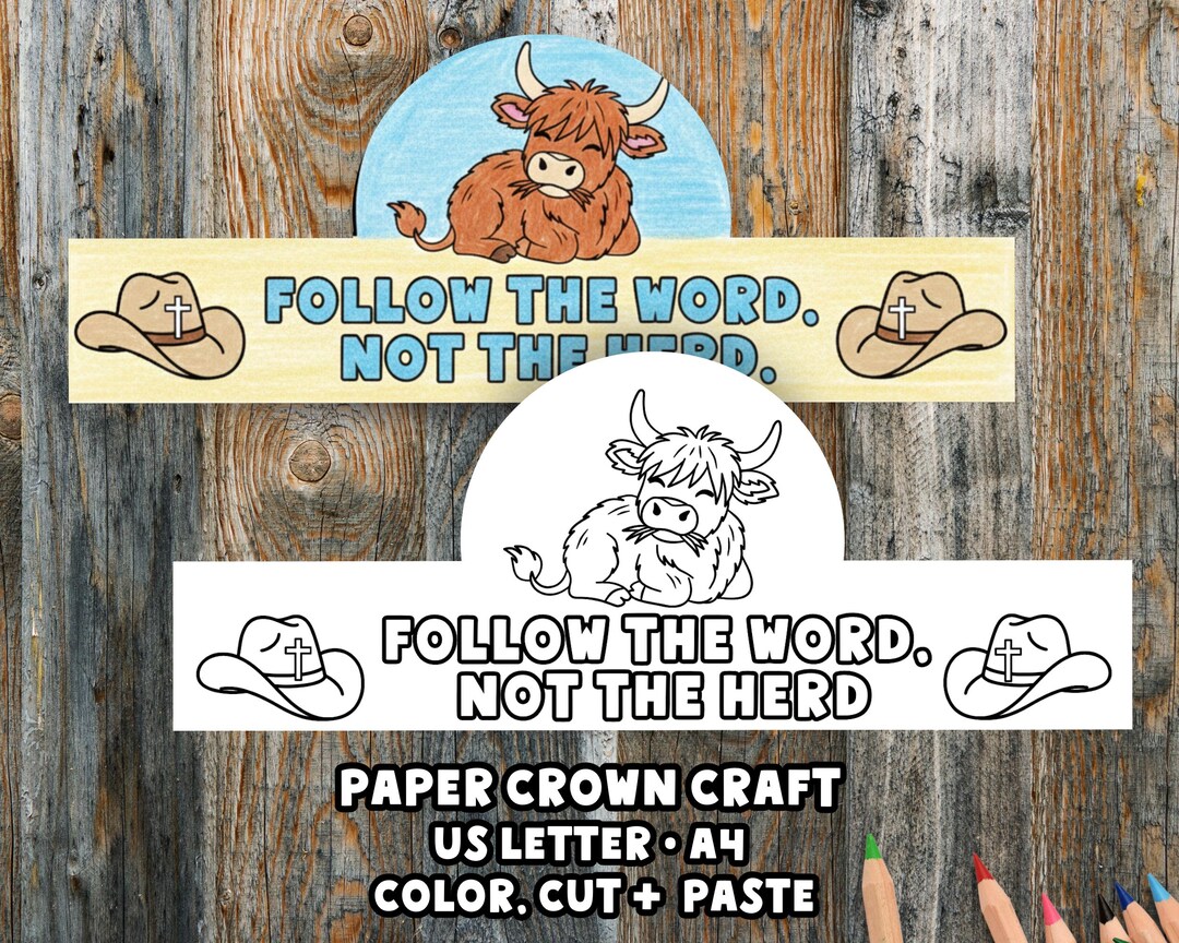Christian Western Bible Verse Craft: Highland Cow Sunday School Lesson ...